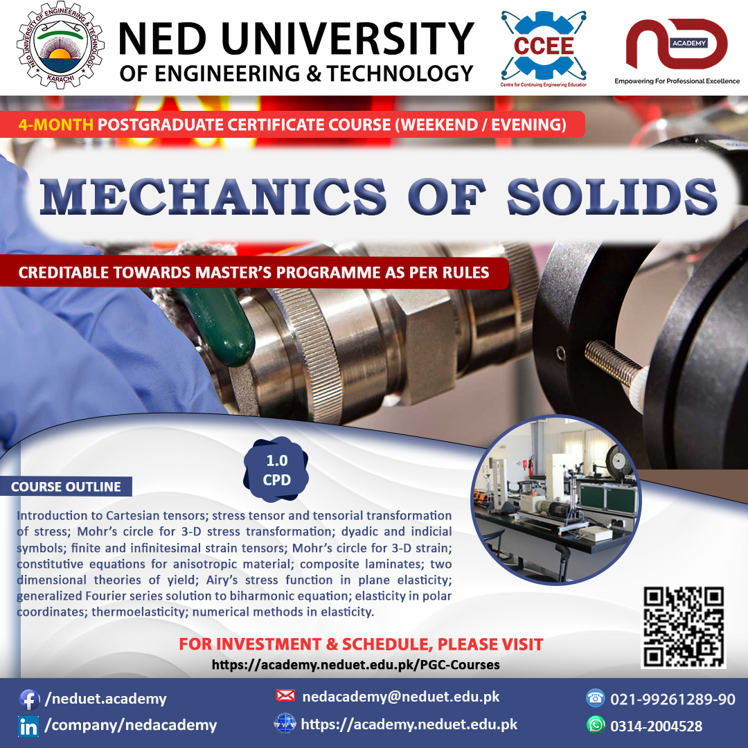 List of Courses | NED Academy - CCEE | CMPP | PTMC